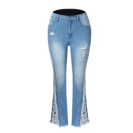 AFAZ New Trading UG Loose-fit-Jeans Sommer-Damen-Denim-Hose mit hohem Stretchanteil