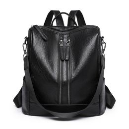 SOTOR Rucksack Doppelte Schulter Rucksack Temperament Mode Frauen Tasche (Lederrucksack Handtasche (Set