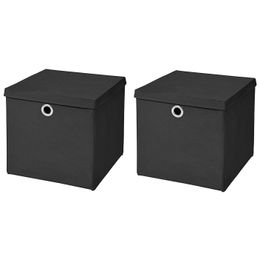 StickandShine Faltbox 2 Stück 33 x 33 x 33 cm Faltbox mit Deckel Stoffbox Aufbewahrungsbox (2er SET 33x33x33) in verschiedenen Farben 33cm