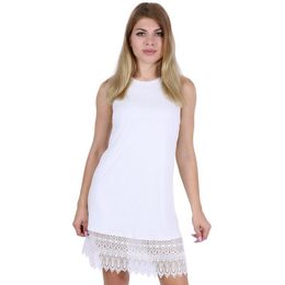 Sarcia.eu Minikleid Ecrufarbenes Minikleid Sommerkleid elegant mit Details aus Spitze S