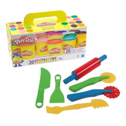 Play-Doh Knete Kinderknete Super Farbenset 20er Pack mit 6 teiligem Knetwerkzeug im