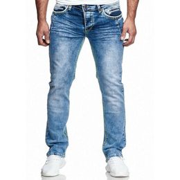 IProfash Regular-fit-Jeans Herren Jeans Hose Denim- Washed Straight Cut Regular Stretch Dicke (1-tlg)