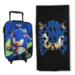Sonic The Hedgehog Trolley Sonic Prime Kinder 2tlg Set Trolley Kinderkoffer plus Strandtuch