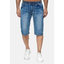 LEO GUTTI Jeansshorts Jeans Shorts Kurze Sommer Dehnbund Hose 5-Pocket (1-tlg) 3152 in Blau