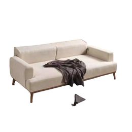 JVmoebel 3-Sitzer Dreisitzer Sofa 3 Sitzer Klassische Sofa Beige Couch Stoff Stil Möbel