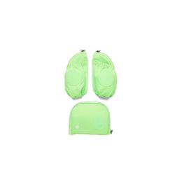 Ergobag Schulranzen Ergobag Fluo LED Seitentaschen Zip-Set Grün
