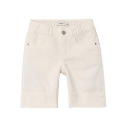 name it Shorts Twill Jeans Shorts mit Verstellbarem Bund 7410 in Weiß-3