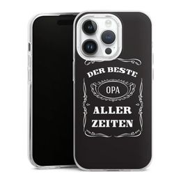 DeinDesign Handyhülle Bester Opa, Apple iPhone 14 Pro Silikon Hülle Bumper Case Handy Schutzhülle, weiß, transparent
