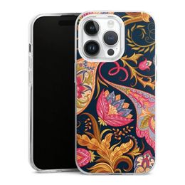 DeinDesign Handyhülle Muster Ornamente Mandala Floral Autumn 1, Apple iPhone 14 Pro Silikon Hülle Bumper Case Handy Schutzhülle, weiß, transparent