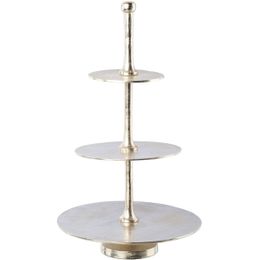 Creativ deco Dekoetagere Weihnachtsdeko (1 St), mit 3 Etagen, silberfarben, 50 cm
