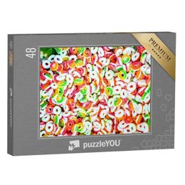 puzzleYOU Puzzle Bunte Gelee-Bonbons, in Zucker paniert, 48 Puzzleteile, -Kollektionen Candybar, Süßigkeiten, Essen und Trinken