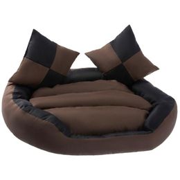 Petstuff - Hundebett m 75x80x20cm schwarz/braun