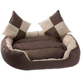 Petstuff - Hundebett l 110x80x23cm creme/braun