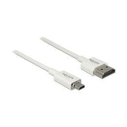 HDMI-Kabel HighSpeed Ethernet A-MikroD 4K/3D 0,5m w (85148) - Delock