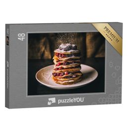 puzzleYOU Puzzle Pfannkuchen mit Beeren und Zucker, 48 Puzzleteile, -Kollektionen Essen und Trinken