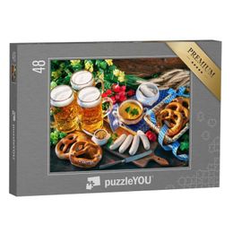 puzzleYOU Puzzle Bayerische Brotzeit, 48 Puzzleteile, -Kollektionen Essen und Trinken