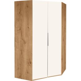 Eckkleiderschrank wimex "Level by fresh to go" Schränke Gr. H: 216 cm, weiß (plankeneichefarben, weiß) Eckschränke