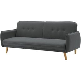 Concept-usine - Skandinavisches 3-Sitzer-Sofa, umwandelbar, aus Stoff, dunkelgrau nora