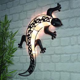 FineHome - led Solar Wandleuchte Gecko-D70331