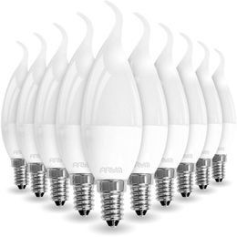 Set mit 10 LED-Lampen E14 Flame 5W Eq 40W Température de Couleur: Blanc neutre 4000K