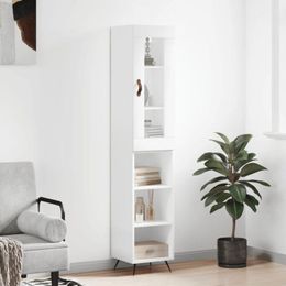MAISONCHIC Sideboard Wohnzimmer-Anrichte,Highboard Weiß 34,5x34x180 cm Holzwerkstoff FSW96562