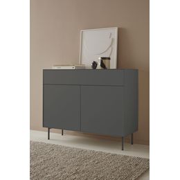 Sideboard LeGer Home by Lena Gercke "Essentials" Sideboards Gr. B/H/T: 112 cm x 90 cm x 42 cm, 1, grau (anthrazit) Sideboards Breite: 112cm, MDF lackiert, Push-to-open-Funktion