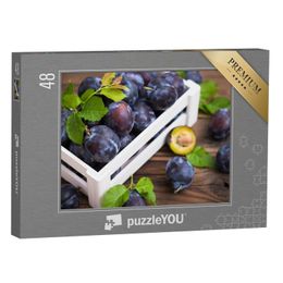 puzzleYOU Puzzle Frische Bio-Pflaumen, 48 Puzzleteile, -Kollektionen Obst, Essen und Trinken