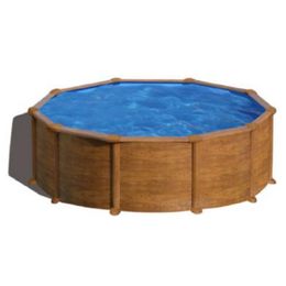 GRE Stahlwandpool-Set 'Mauritus' Ø 460 x 132 cm mit Sandfilter und Sicherheitsleiter
