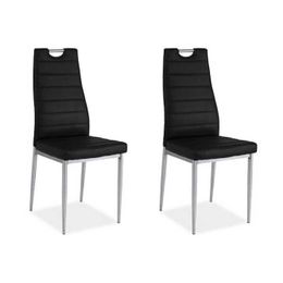 Feldmann-Wohnen Esszimmerstuhl (2 St), schwarz 2er Set, 2 St.