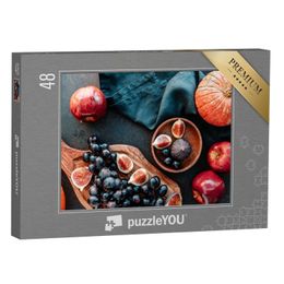puzzleYOU Puzzle Obst und Gemüse der Saison Herbst, 48 Puzzleteile, -Kollektionen Obst, Essen und Trinken