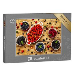 puzzleYOU Puzzle Beerenmischung, 48 Puzzleteile, -Kollektionen Obst, Essen und Trinken