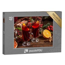 puzzleYOU Puzzle Heißer Glühwein zur Weihnachtszeit, 48 Puzzleteile, -Kollektionen Weihnachten