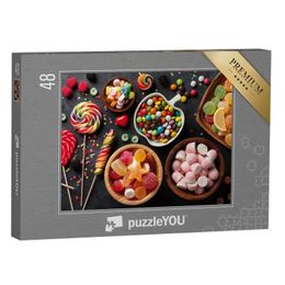 puzzleYOU Puzzle Bunte Bonbons, Gelee und Marmelade, 48 Puzzleteile, -Kollektionen 100 Teile, Süßigkeiten, Essen und Trinken