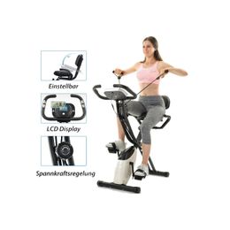 Rutaqian Heimtrainer Magnetische Klappbarer Heimtrainer für Cardio Workout Indoor Cycling (mit Traningscomputur und Expanderbänder)