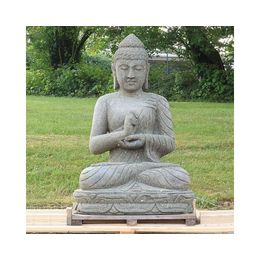 Oriental Galerie Dekofigur Buddha Figur sitzend Steinfigur Greenstone Massiv Chakra 100 cm (1 St)