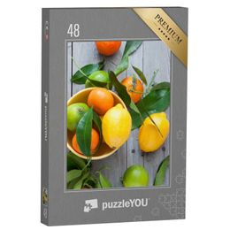 puzzleYOU Puzzle Mandarinen, Zitronen und Limetten, 48 Puzzleteile, -Kollektionen Obst, Essen und Trinken