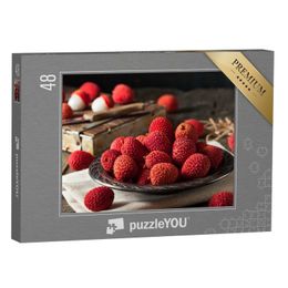 puzzleYOU Puzzle Lychee-Beeren aus biologischem Anbau, 48 Puzzleteile, -Kollektionen Obst, Essen und Trinken
