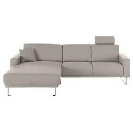 Ecksofa Places of Style "Apiro L-Form" Sofas Gr. B/H/T: 278cm x 87cm x 171cm, Flachgewebe, Ottomane links, mit Sitzvorzug motorisch, beige