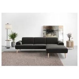 Ecksofa Andas "Swift L-Form" Sofas Gr. B/H/T: 292cm x 83cm x 176cm, Microfaser PRIMABELLE, Recamiere rechts, grau (anthrazit) Federkern-Polsterung, BTH: 29283176 cm