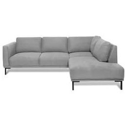 Ecksofa OTTO products "Fillin, L-Form" Sofas Gr. B/H/T: 247cm x 82cm x 205cm, Chenille, Ottomane rechts, grau (light grey) Struktur hergestellt aus recycelten PET-Flaschen und im Leinen-Mix