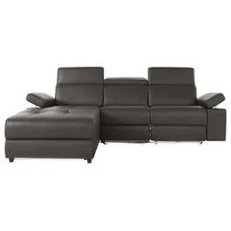 Ecksofa Places of Style "Kilado, L-Form", braun, B:259cm H:98cm T:163cm, Echtleder/Kunstleder, Sofas, mit Relaxfunktion, verstellbarer Armlehne, Kopfteilverstellung