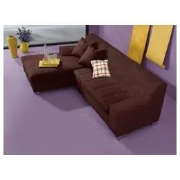 Ecksofa Inosign "Anzio, elegant und gemütlich, Breite 239cm, L-Form", braun, B:239cm H:75cm T:82cm, Sofas, wahlweise mit Bettfunktion