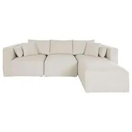 Guido Maria Kretschmer Home & Living Ecksofa GUIDO MARIA KRETSCHMER HOME & LIVING "Comfine L-Form" Sofas Gr. B/H/T: 280cm x 75cm x 182cm, Fellimitat, Ottomane rechts, beige (cream) zusammengesetzt aus Modulen, 3 Bezugsqualitäten und viele Farben