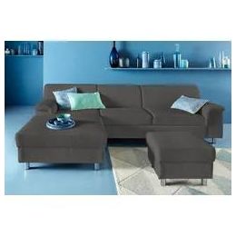 Ecksofa Inosign "Jamie, L-Form" Sofas Gr. B/H/T: 251cm x 72cm x 80cm, Luxus-Kunstleder, Recamiere links, ohne Bettfunktion, grau wahlweise mit Bettfunktion