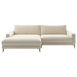 Ecksofa Inosign "Downtown, B/T/H: 272/190/84 cm L-Form" Sofas Gr. B/H/T: 272cm x 84cm x 190cm, Chenille-Struktur, Recamiere links, beige (natur) weicher Sitzkomfort auch in Cord und Bouclé, incl. Zierkissen