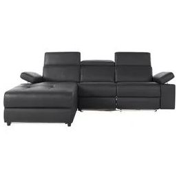 Ecksofa Places of Style "Kilado, L-Form", schwarz, B:259cm H:98cm T:163cm, Echtleder/Kunstleder, Sofas, mit Relaxfunktion, verstellbarer Armlehne, Kopfteilverstellung