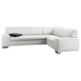 Ecksofa DOMO collection "Alisson L-Form" Sofas Gr. B/H/T: 249cm x 75cm x 181cm, Luxus-Kunstleder, langer Schenkel links, ohne Bettfunktion, weiß wahlweise mit Bettfunktion