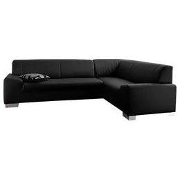 Ecksofa DOMO collection "Alisson L-Form" Sofas Gr. B/H/T: 249cm x 75cm x 181cm, Kunstleder SOFTLUX, langer Schenkel links, ohne Bettfunktion, schwarz wahlweise mit Bettfunktion