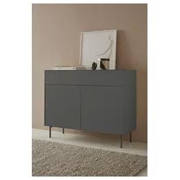 Sideboard LeGer Home by Lena Gercke "Essentials" Sideboards Gr. B/H/T: 112cm x 90cm x 42cm,, grau (anthrazit) Breite: 112cm, MDF lackiert, Push-to-open-Funktion