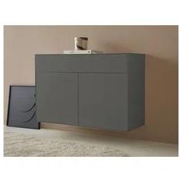 Sideboard LeGer Home by Lena Gercke "Essentials" Sideboards Gr. B/H/T: 112cm x 74cm x 42cm,, grau (anthrazit) Breite: 112cm, MDF lackiert, Push-to-open-Funktion